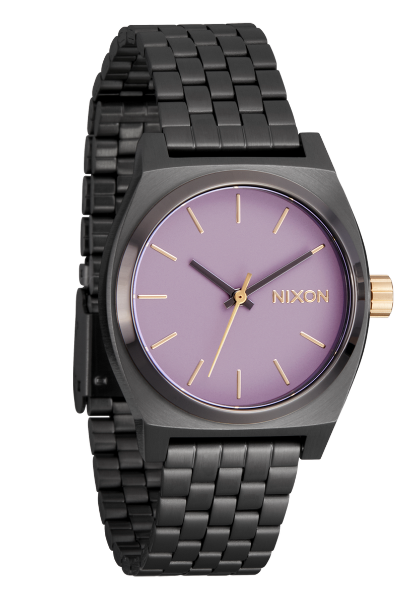Medium Time Teller Watch | Gunmetal / Lavender / Gold | Small Analog ...