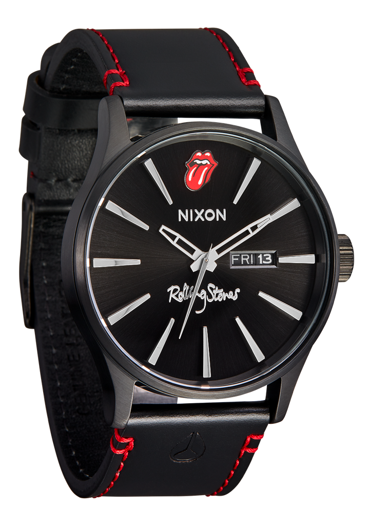 Rolling Stones Sentry Leather Watch | All Black | Men's Leather – Nixon US