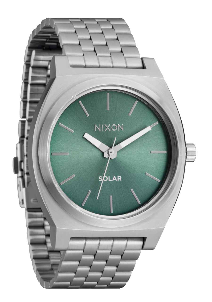 Time Teller Solar Watch | Silver / Jade Sunray | Unisex Light-Powered ...