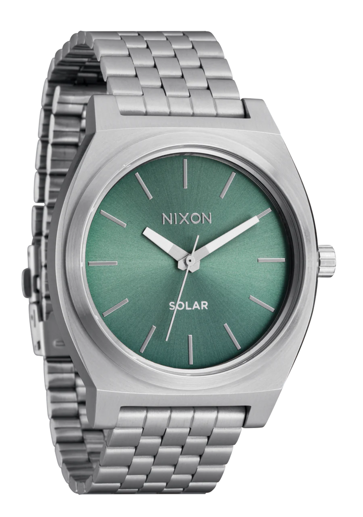 Time Teller Solar Watch | Silver / Jade Sunray | Unisex Light-Powered ...
