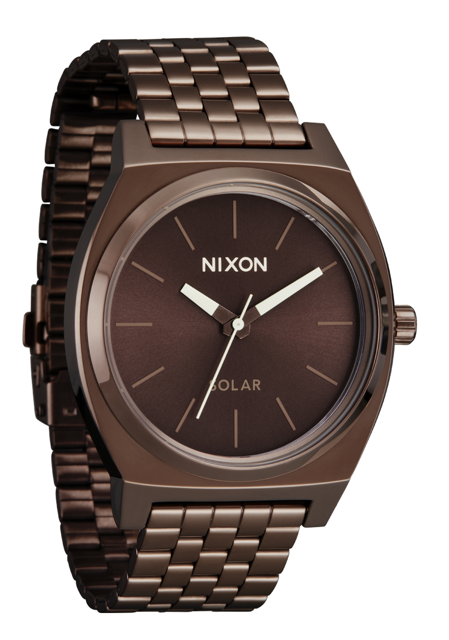 Time Teller Solar Watch | Chocolate / Cappuccino | Unisex Light-Powered – Nixon US