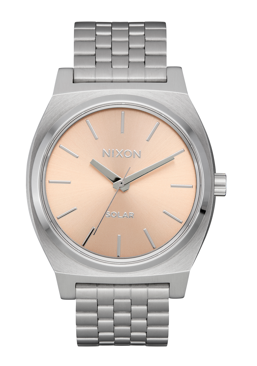 Time Teller Solar Watch | Silver / Salmon | Unisex Light-Powered – Nixon US