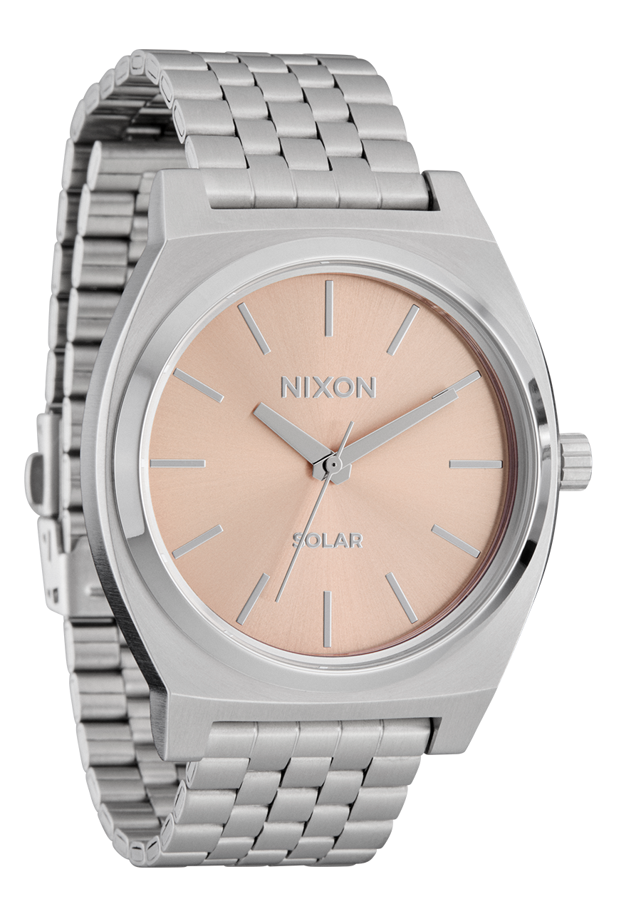 Time Teller Solar Watch | Silver / Salmon | Unisex Light-Powered – Nixon US
