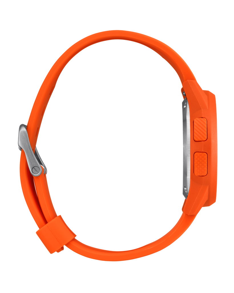 Disk Digital Watch | Orange / Orange / Negative | Thin LCD Screen Watch ...