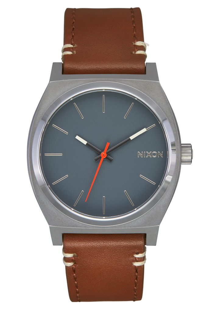 Time Teller Leather Watch | Light Gunmetal / Basalt / Sienna | Unisex ...