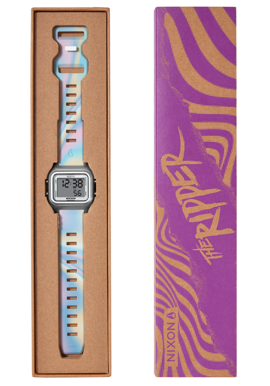 Ripper Digital Watch | Silver / Pastel Swirl | Recycled Ocean Plastic ...