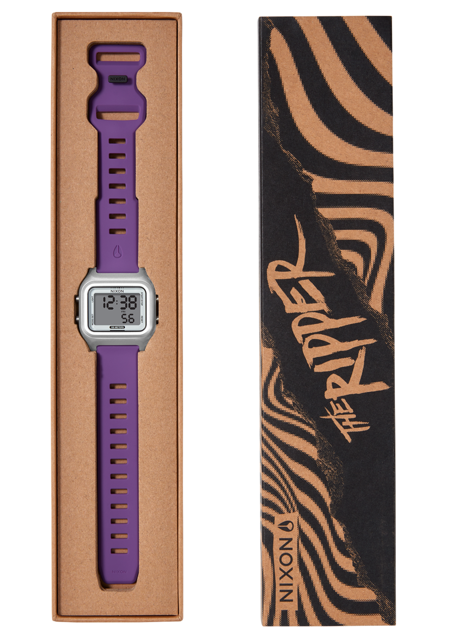 Ripper Digital Watch | Silver / Purple | Recycled Ocean Plastic – Nixon US