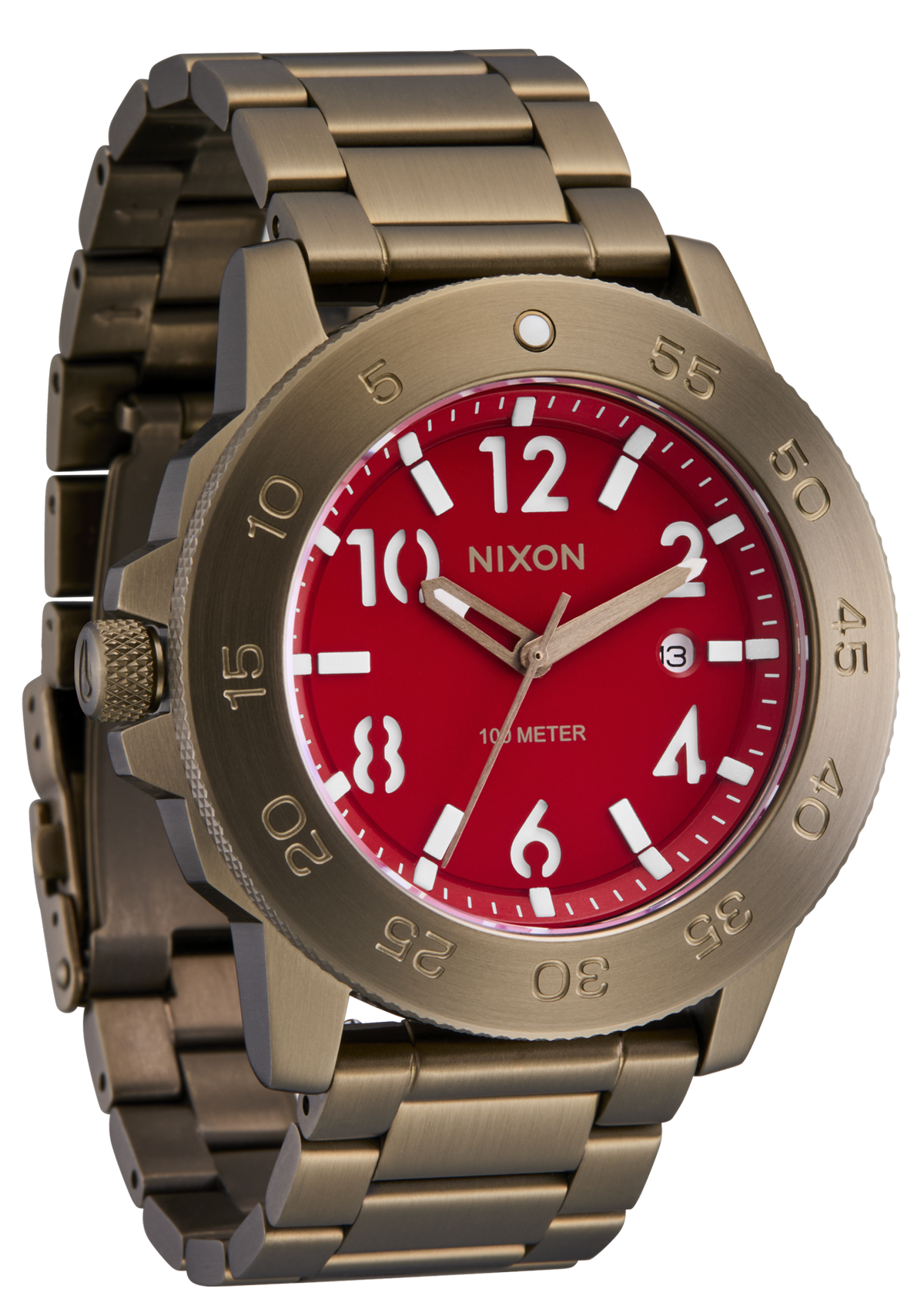 Smyth 44 Watch | Khaki / Red | Sapphire Crystal Analog Watch – Nixon US