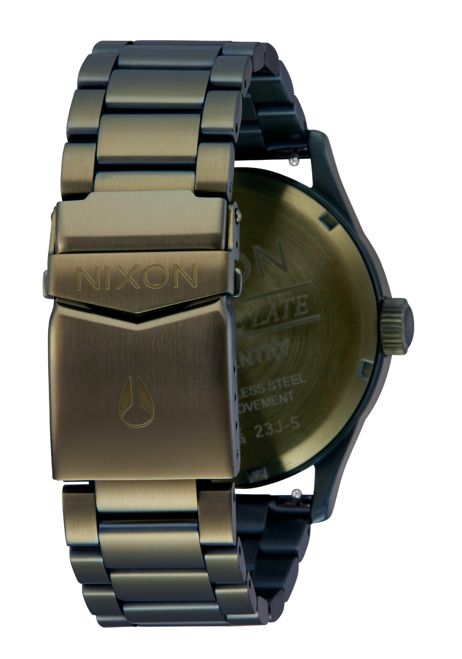Sentry Stainless Steel Watch | Dark Olive / Black | Men's Stainless ...