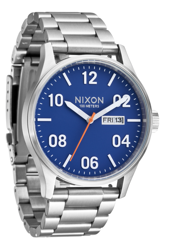 Sentry Stainless Steel Watch | Silver / Cobalt | Men's Stainless Steel ...